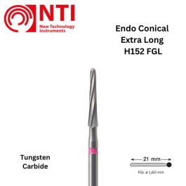 NTI TC Endo Conical Extra Long H152 (210) FGL (Long Shank) bur 5/Pk - 009
